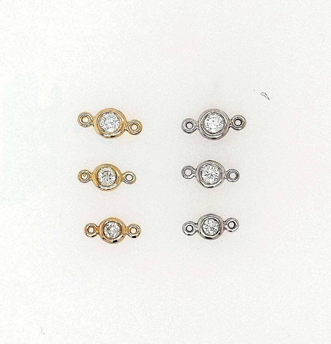 14k Gold Diamond Bezels for Jewelry Making / Natural Untreated Diamonds ...