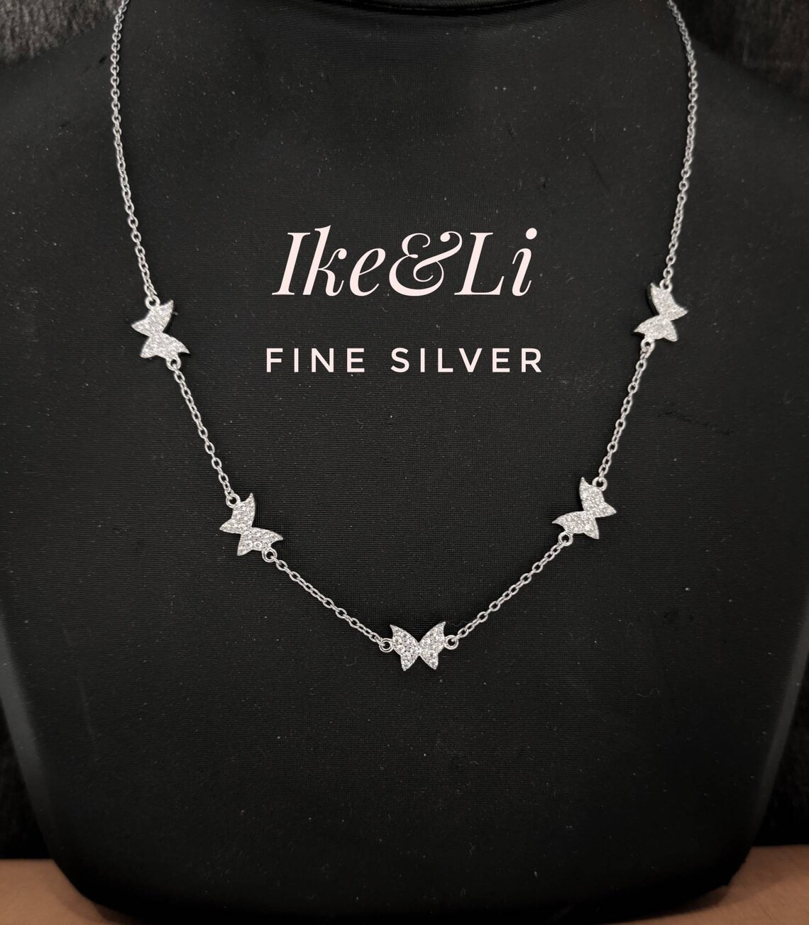 Butterfly Choker Necklace 925 Sterling Silver Cubic Zirconia / | Etsy