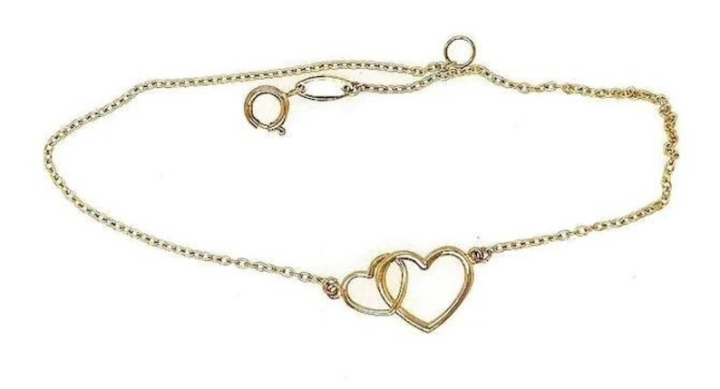 Interlocking Heart Bracelet 14k Yellow Gold / Infinity Heart Bracelet ...
