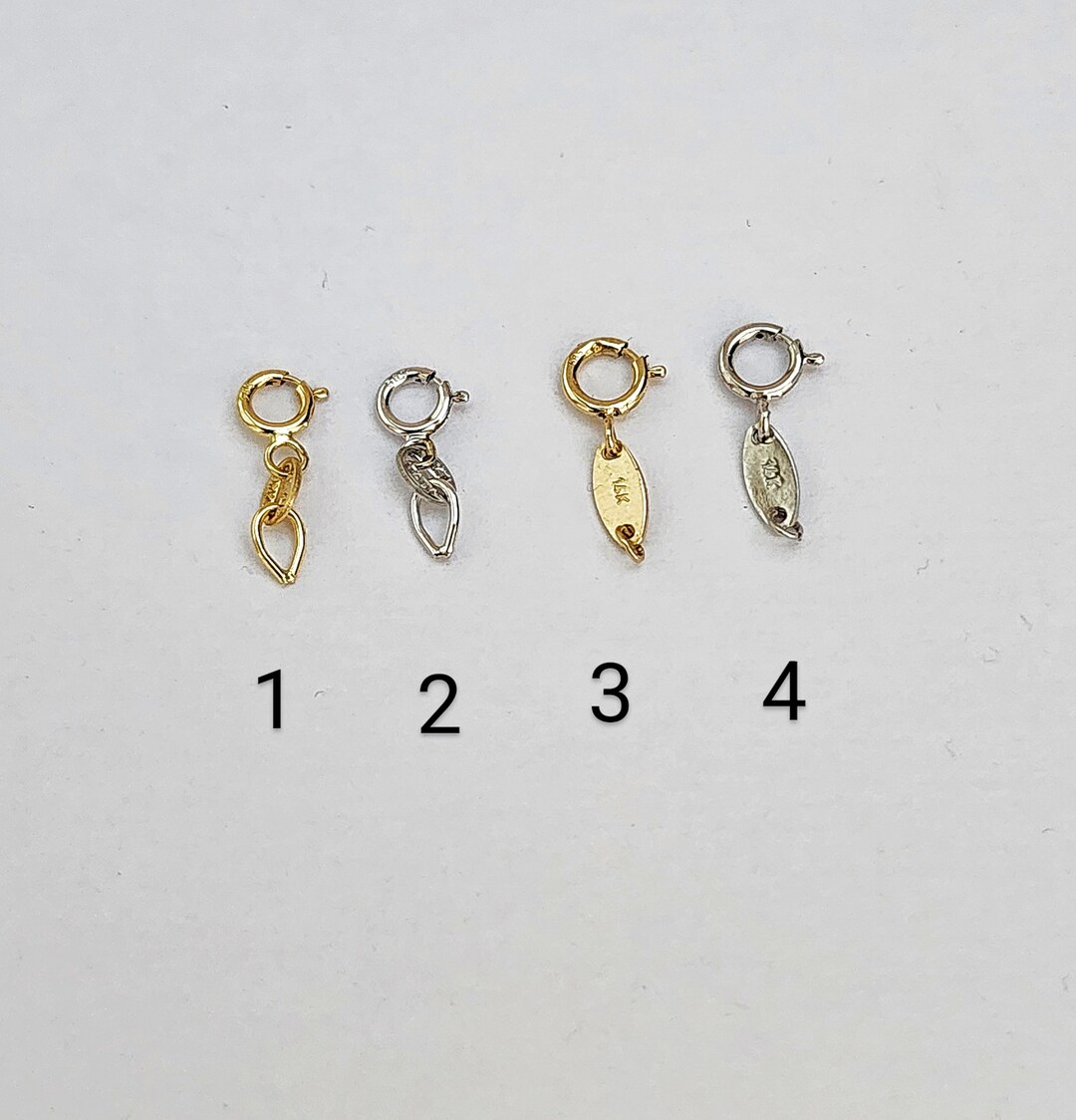 Solid 14k Gold Spring Ring Locks With 14k Tag / Real Gold Clasp for ...