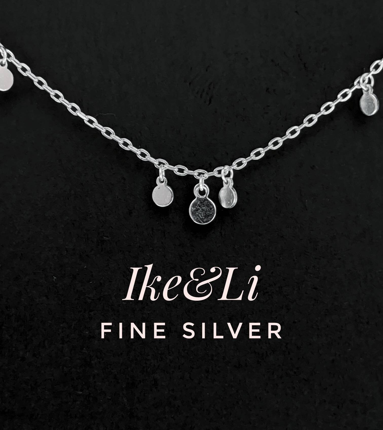 Dainty Disc Dangle Choker Necklace 925 Sterling Silver / Disc Choker ...