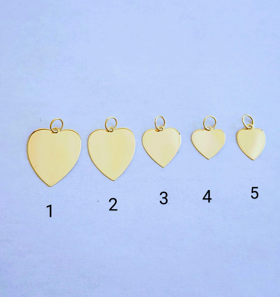 14k. Yellow Gold Heart Pendant Plain or Engraved / Solid Gold ...