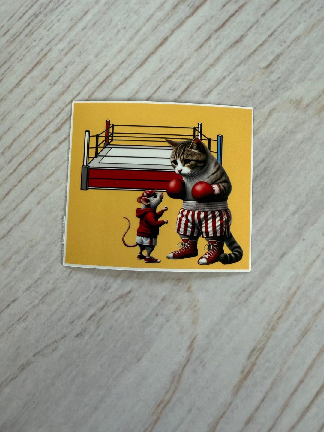 Boxing Cat/cat and Mouse Friends/tabby Cat Boxer/vinyl Waterproof ...