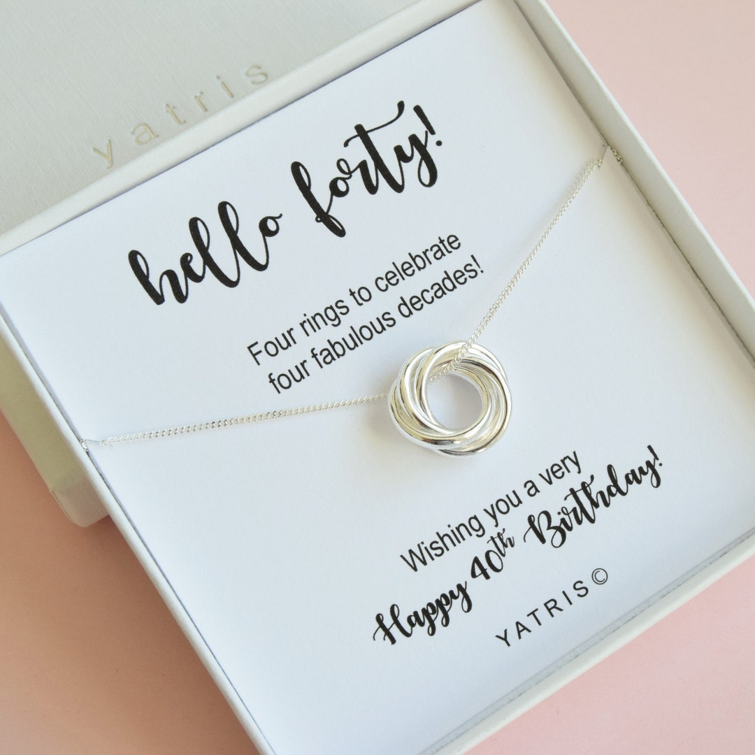 Sterling Silver 4 Ring Necklace - 40th Birthday Gift - Etsy