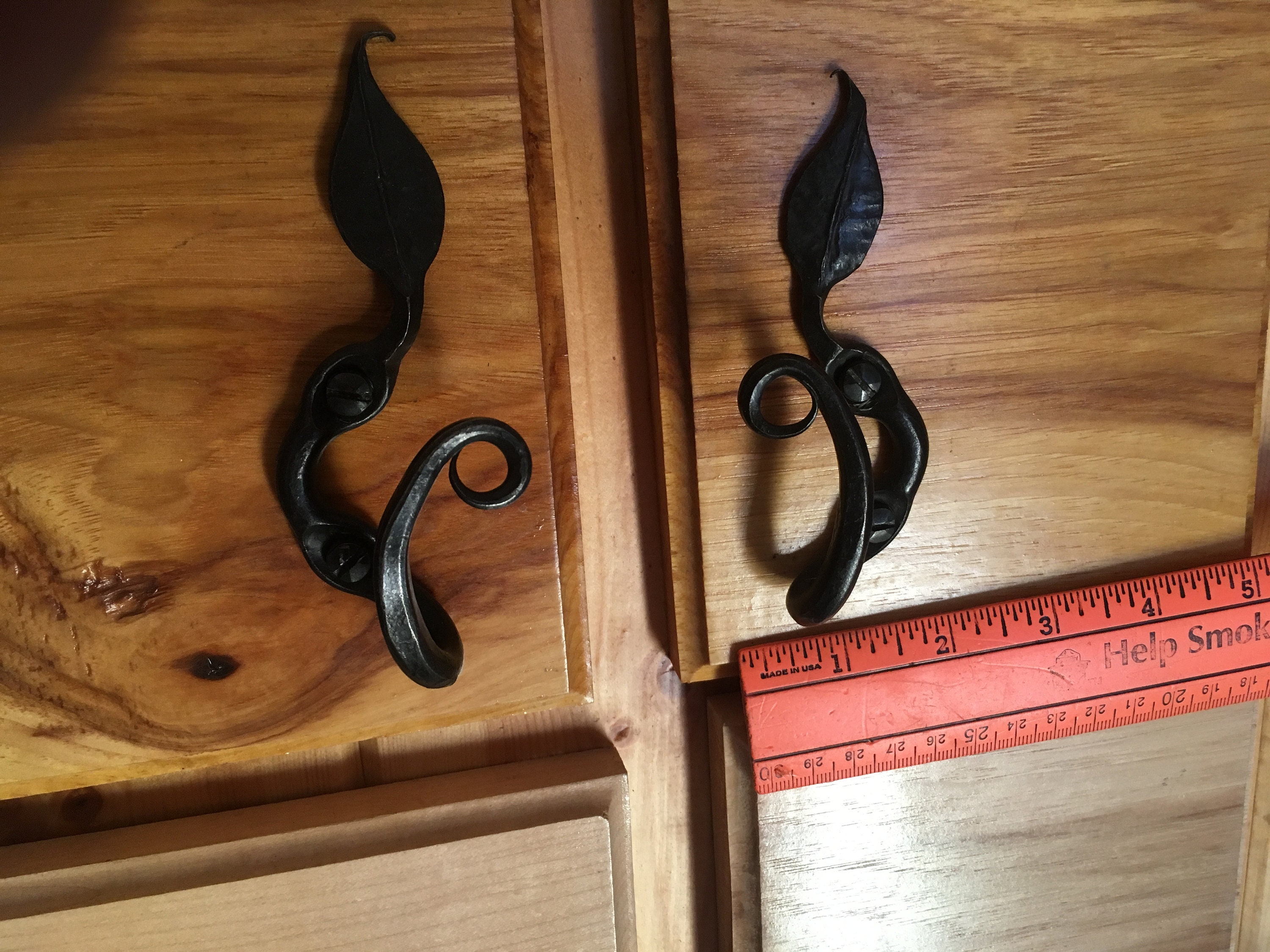 Hand Forged Leaf Hook Pulls - Etsy