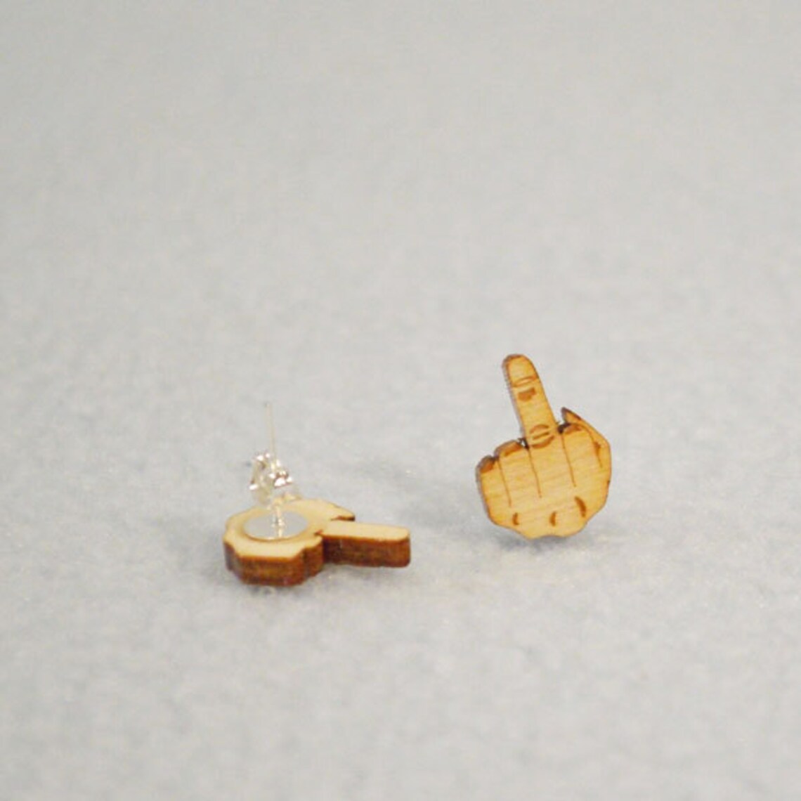 F You Middle Finger Earrings Laser Cut Wood - Etsy