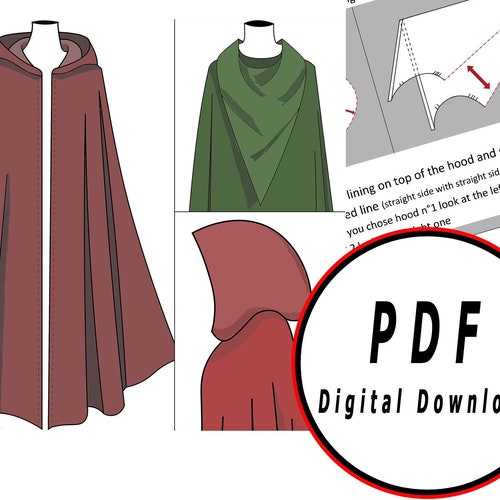 Collared Cape Printable PDF Pattern - Etsy