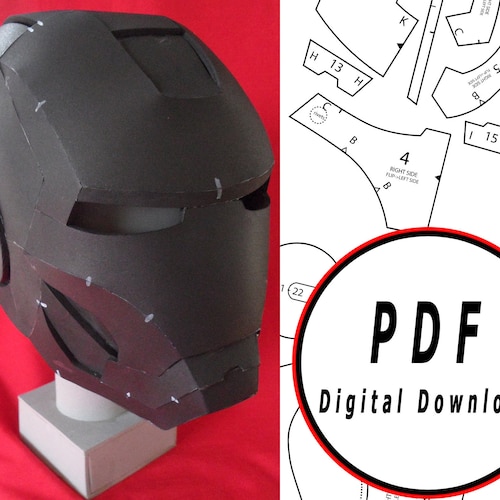 DIY Samurai Mask Mempo Eva Foam Helmet Template Pattern - Etsy