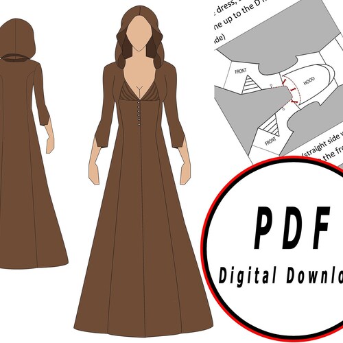 DIY Elvish Basic Dress Fantasy Medieval Elf Template Pattern | Etsy
