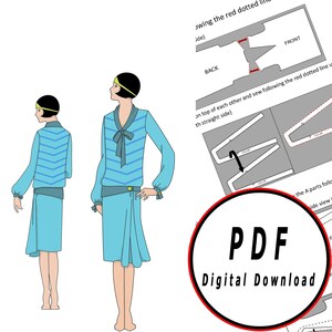 DIY 20's Basic Dress Reenactment Fantasy Template Pattern Blueprint Pdf ...