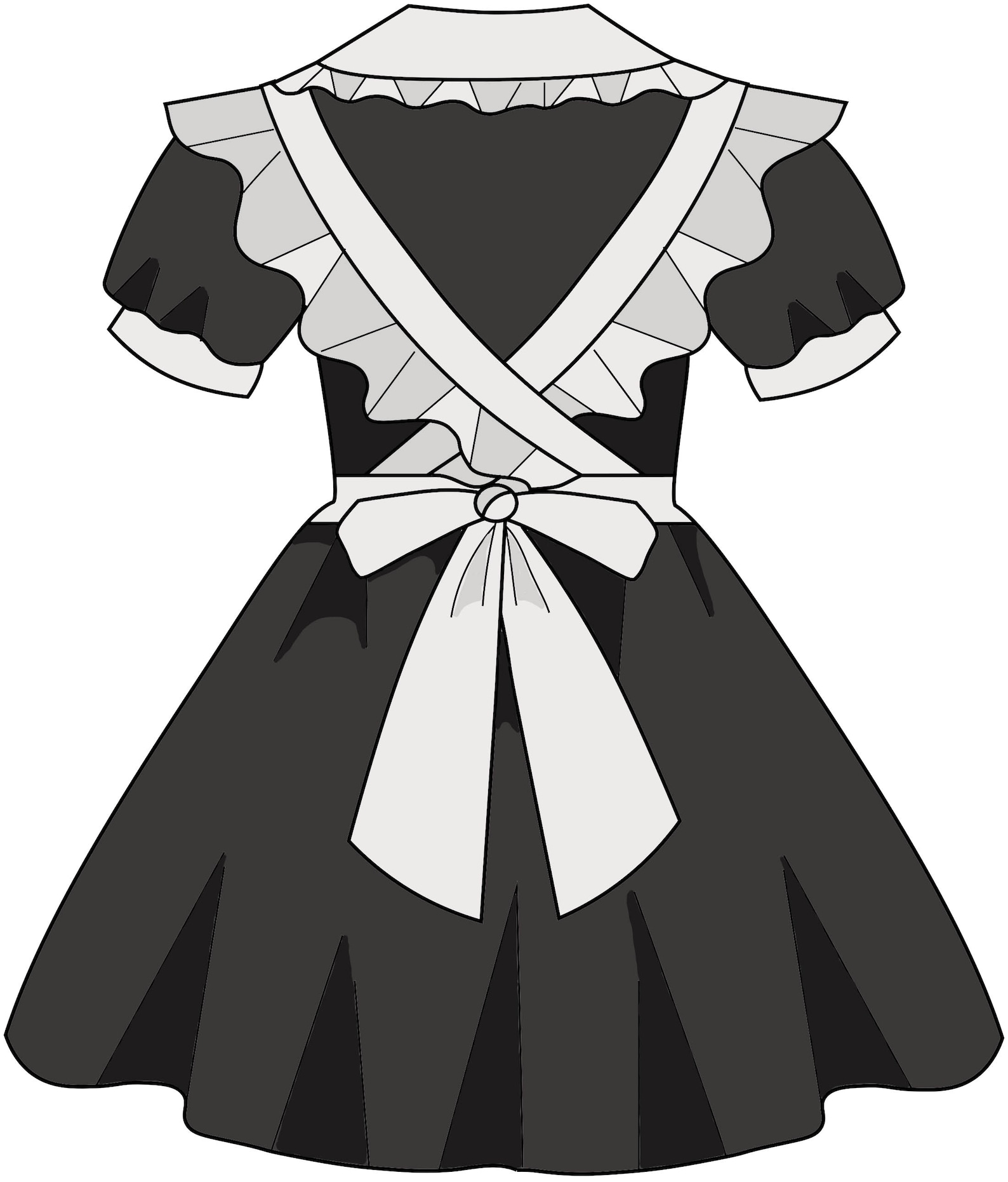 DIY Maid Basic Dress Fantasy Japanese Template Pattern Blueprint Pdf ...