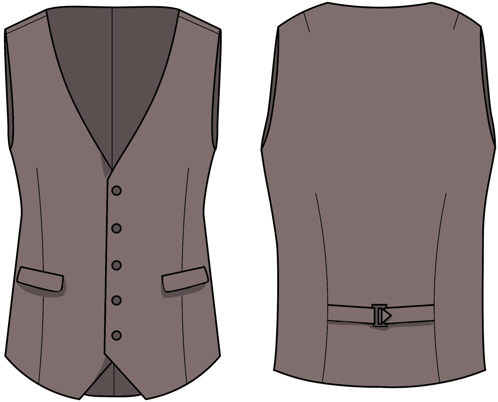 DIY Vest - Template Pattern Blueprint Pdf Vector Printable Digital ...