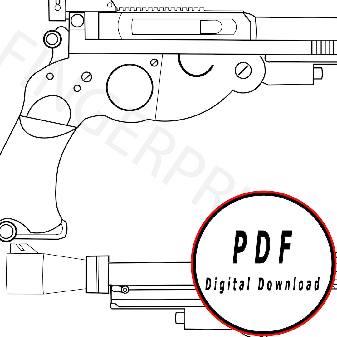 Blaster Pistol DIY Template Pattern Tv Series Blueprint DIY Pdf Digital ...