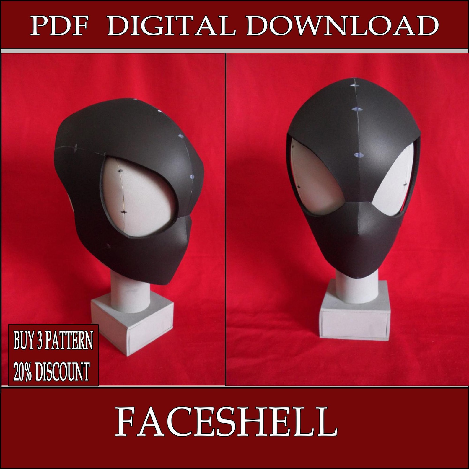 DIY Faceshell Pattern: EVA Foam Helmet Blueprint (PDF Download) - Etsy