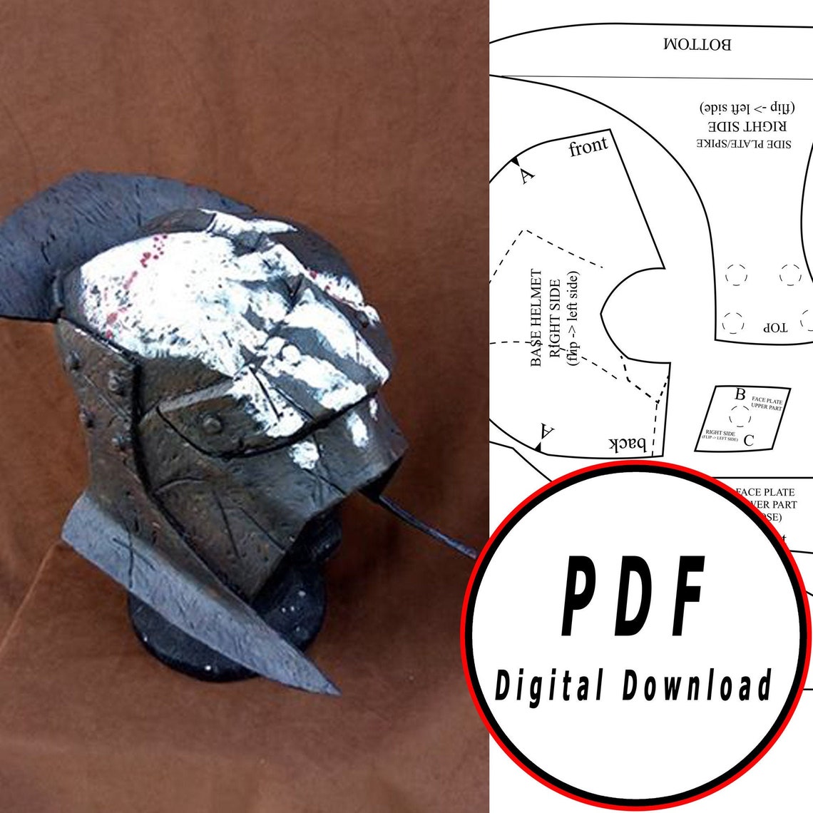 DIY White Hand Eva Foam Helmet - Lord of the Rings Template Pattern ...