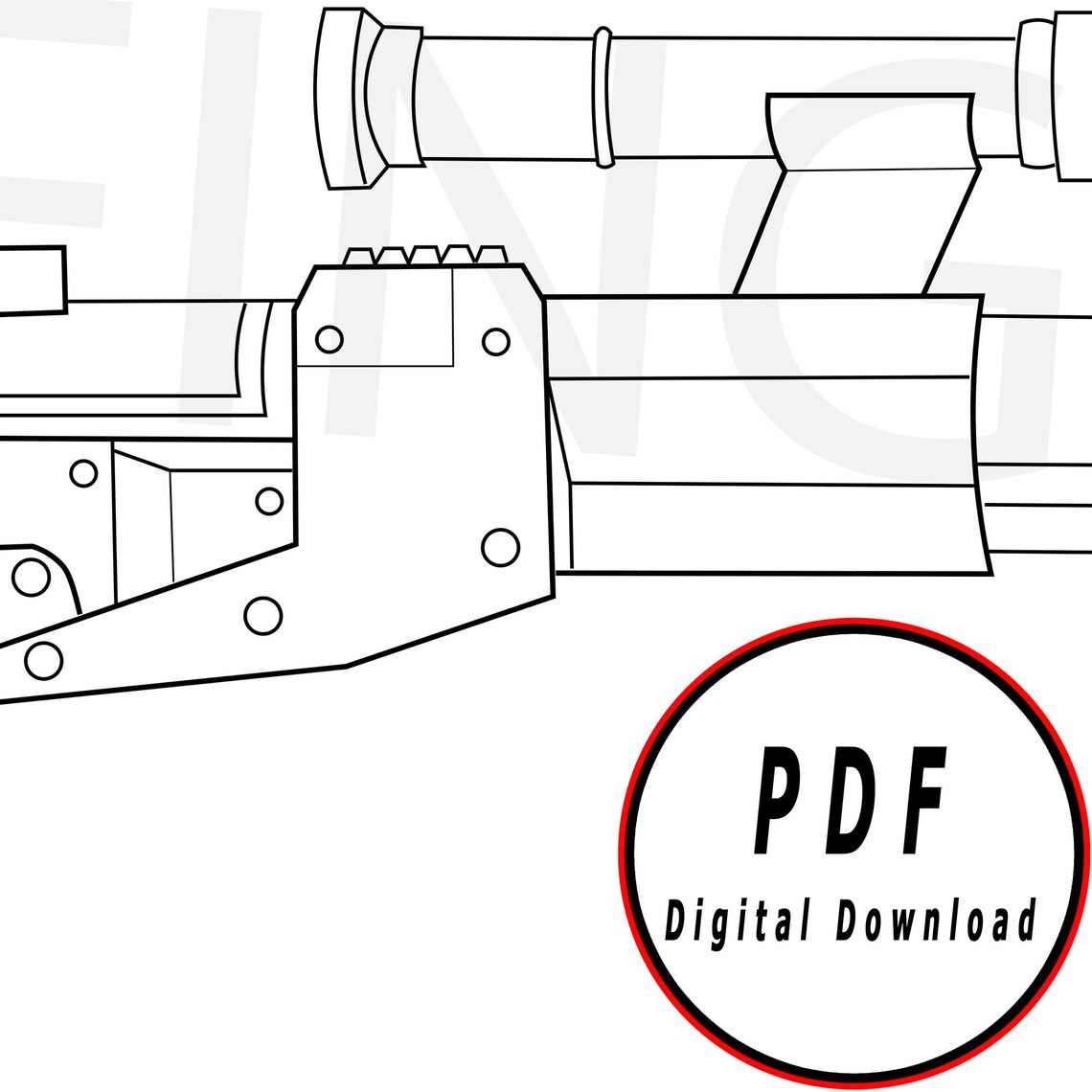 Blaster Sniper Rifle DIY Template Pattern Tv Series Blueprint - Etsy