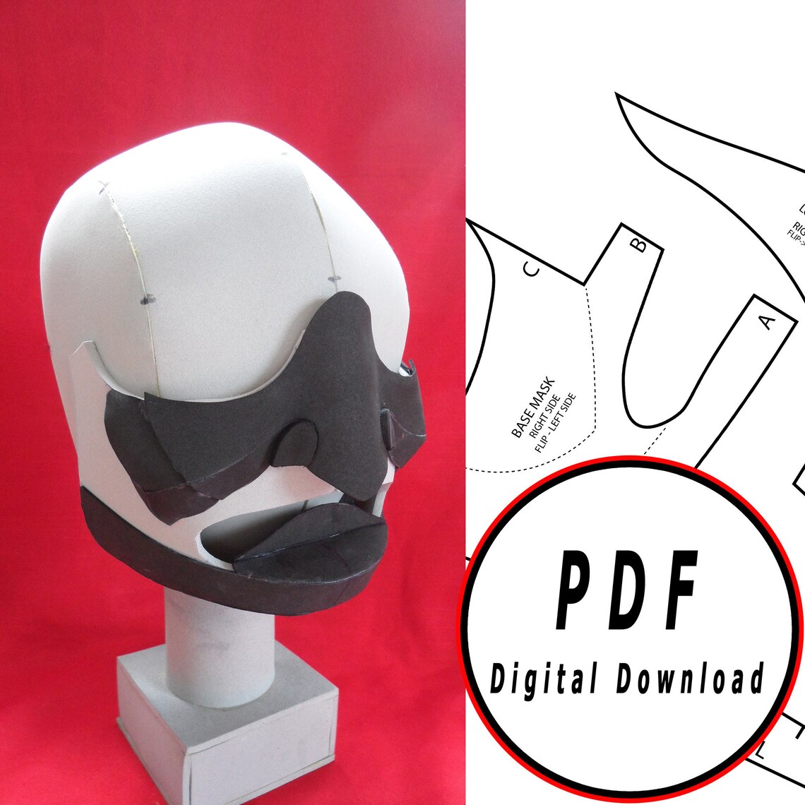 DIY Samurai Mempo Mask Template, EVA Foam Cosplay (PDF Pattern) - Etsy