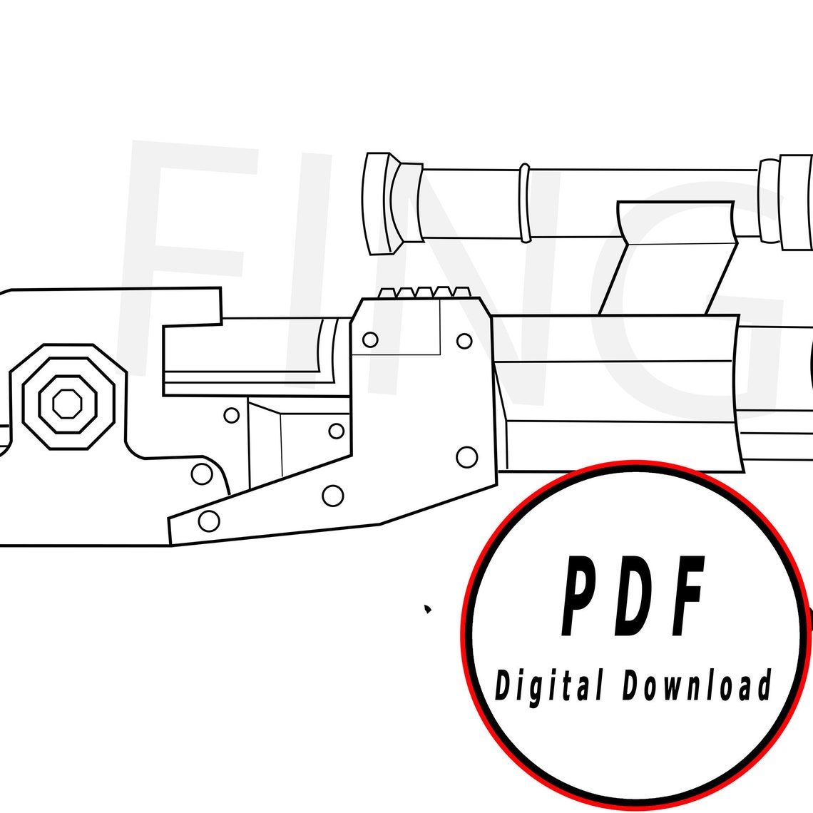 Blaster Sniper Rifle DIY Template Pattern Tv Series Blueprint - Etsy
