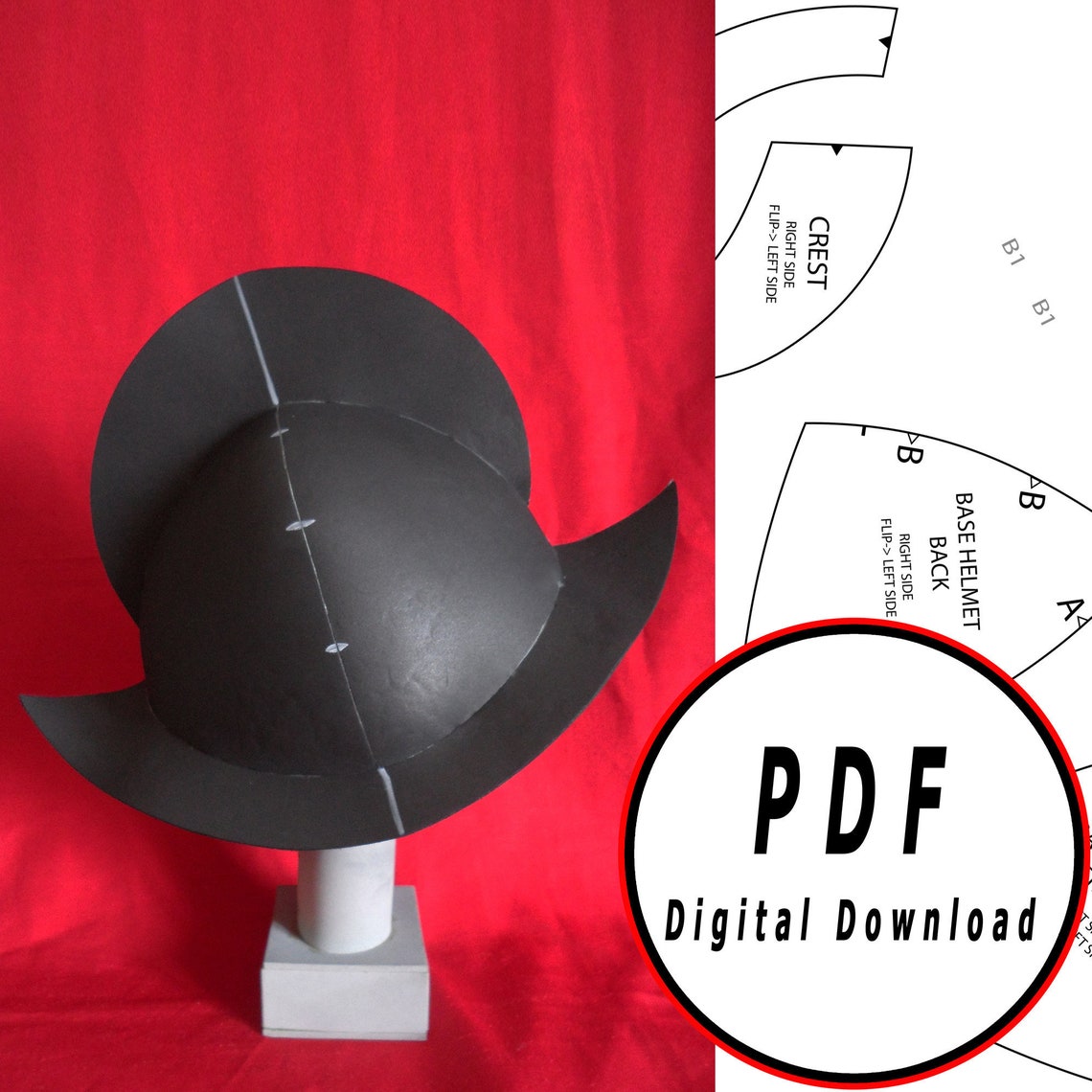 DIY Morion Eva Foam Helmet Conquistadores Pattern Blueprint Template ...