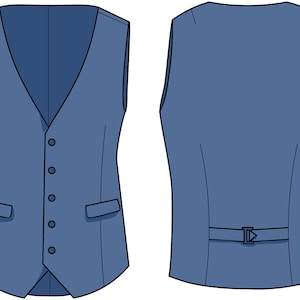DIY Vest - Template Pattern Blueprint Pdf Vector Printable Digital ...