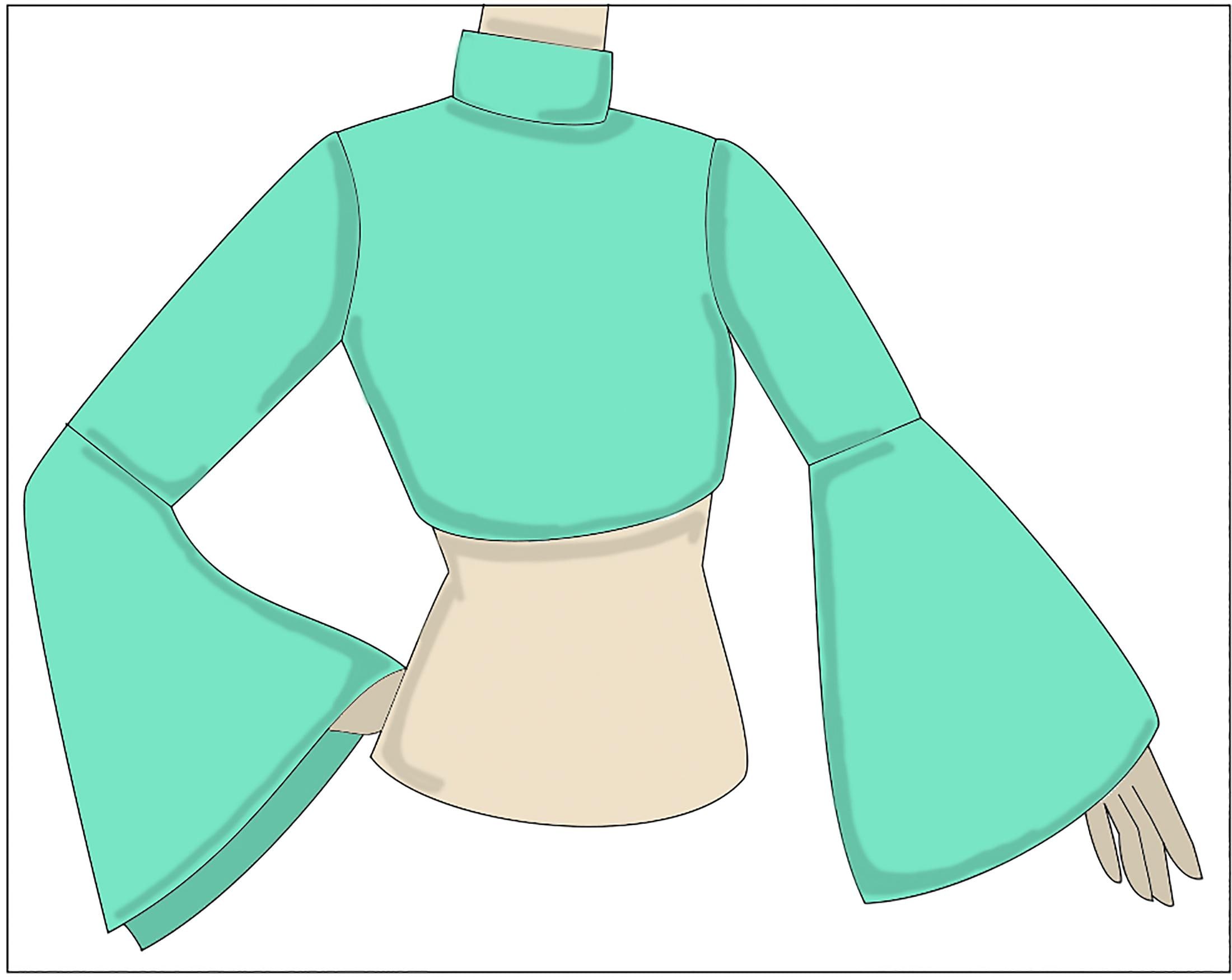 DIY Shrug Long Sleeve Basic Fantasy Medieval Elf- Template Pattern ...