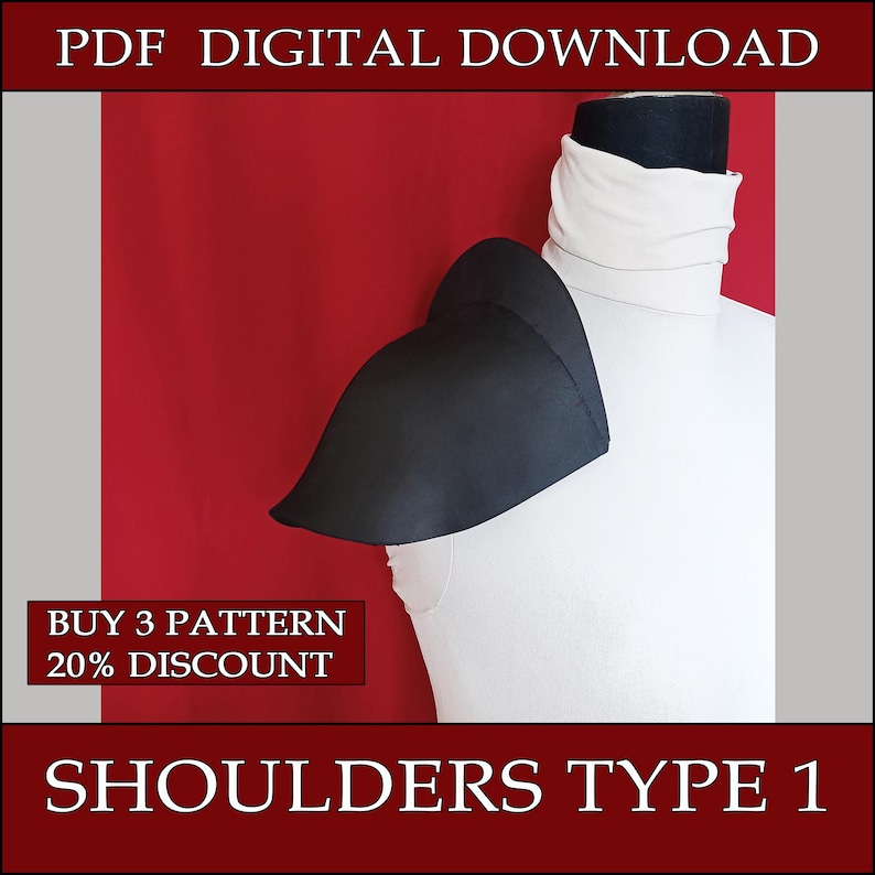 DIY Shoulders Type 1 Eva Foam Knight Medieval Armor Pattern Blueprint ...