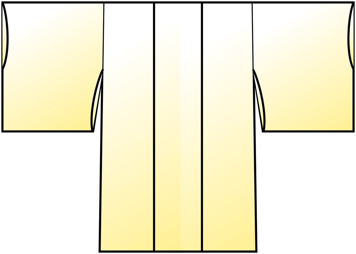 Haori DIY Base Japanese Template Pattern Blueprint Pdf Vector Printable ...