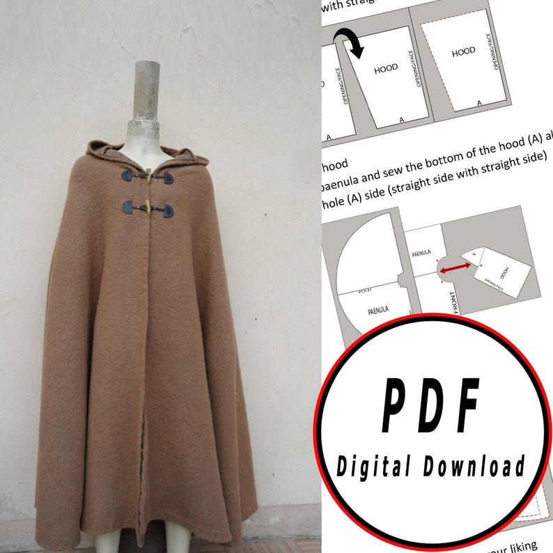 Roman Paenula Cloak Diy Tutorial Pattern Reenactment Legionary - Etsy