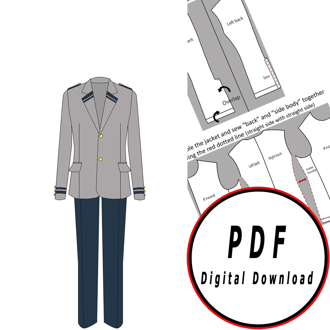 DIY Male School Uniform Template Pattern Blueprint Pdf | Etsy