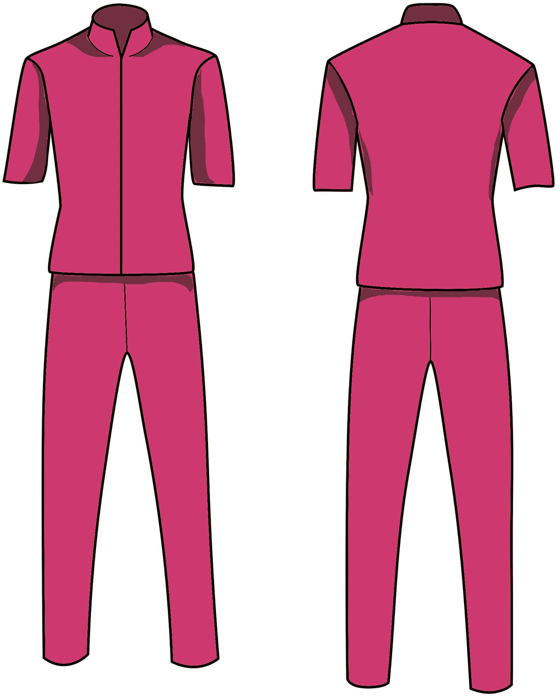 DIY Gym Suit Uniform short Sleeves Template Pattern Sew - Etsy Canada
