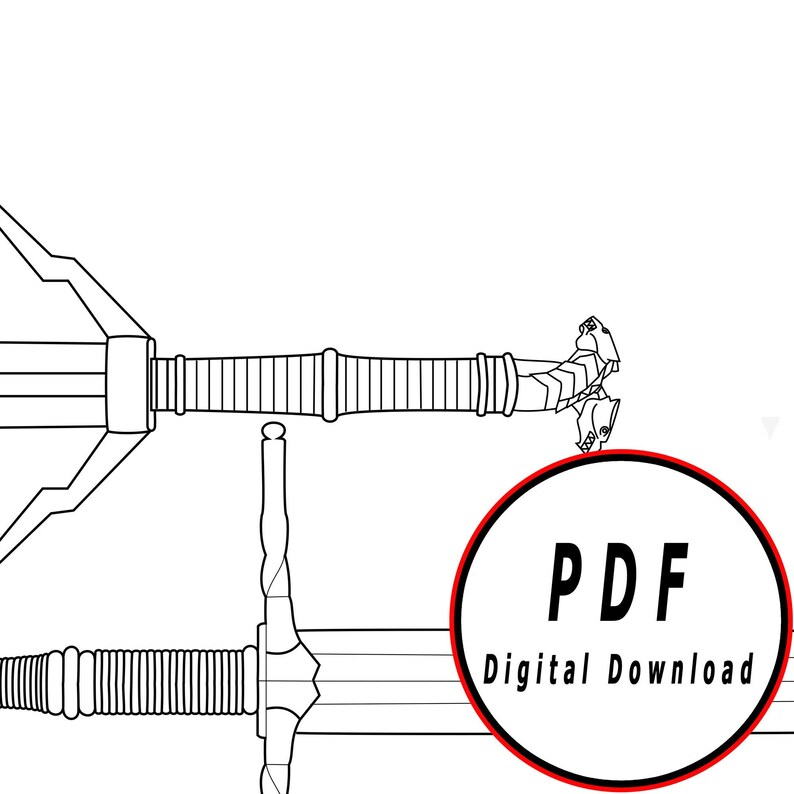 Witcher Swords DIY Videogame Template/pattern Blueprint DIY - Etsy