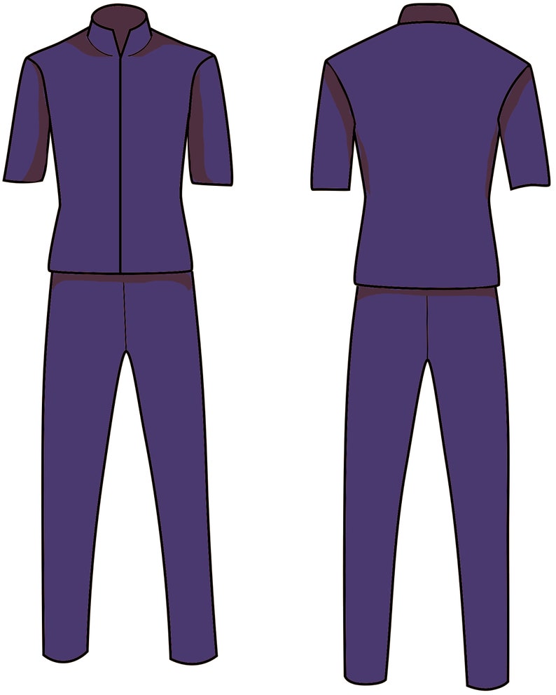 DIY Gym Suit Uniform short Sleeves Template Pattern Sew - Etsy Canada