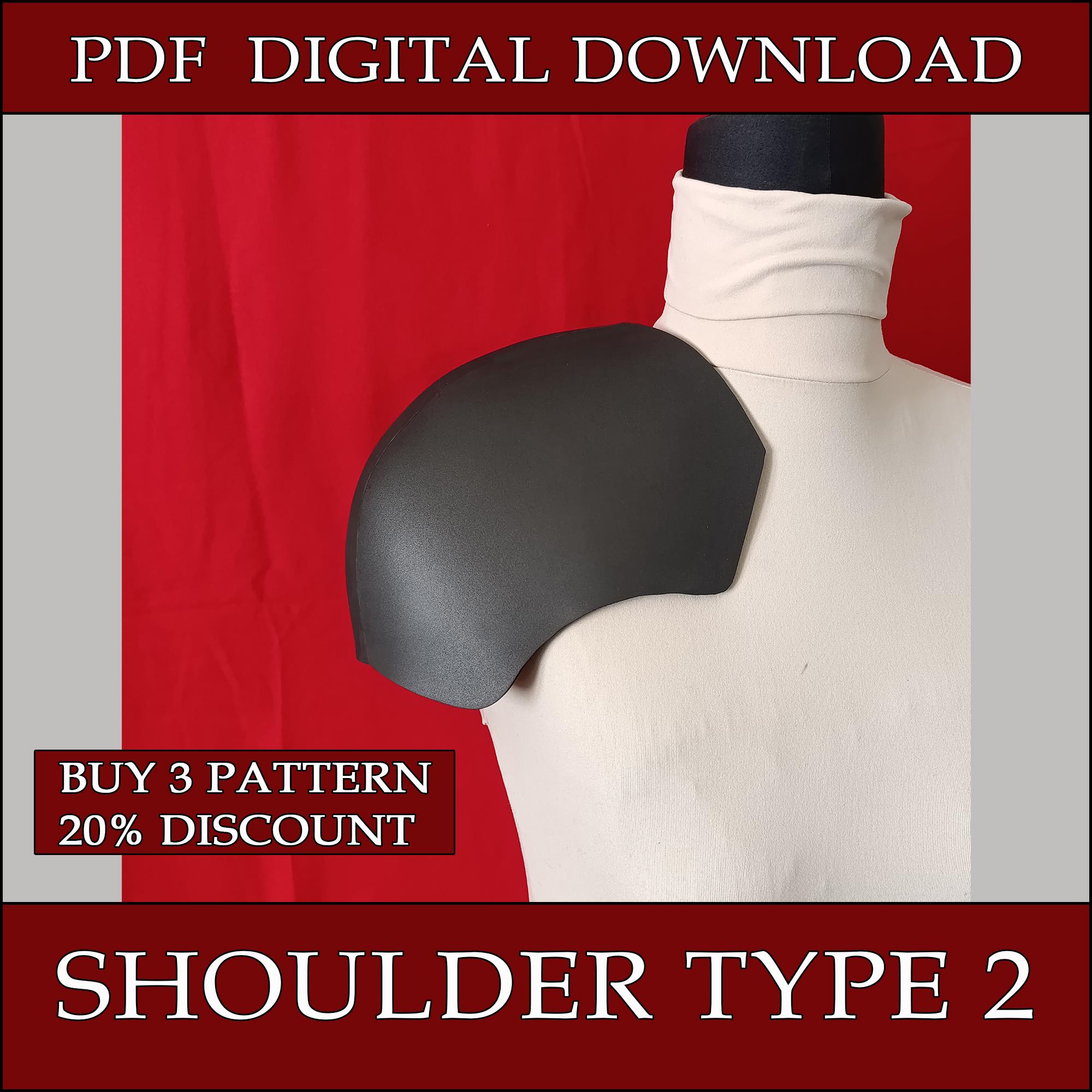 DIY Shoulders Type 2 Eva Foam Knight Medieval Armor Pattern Blueprint ...