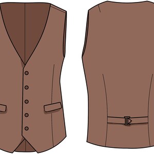 DIY Vest - Template Pattern Blueprint Pdf Vector Printable Digital ...