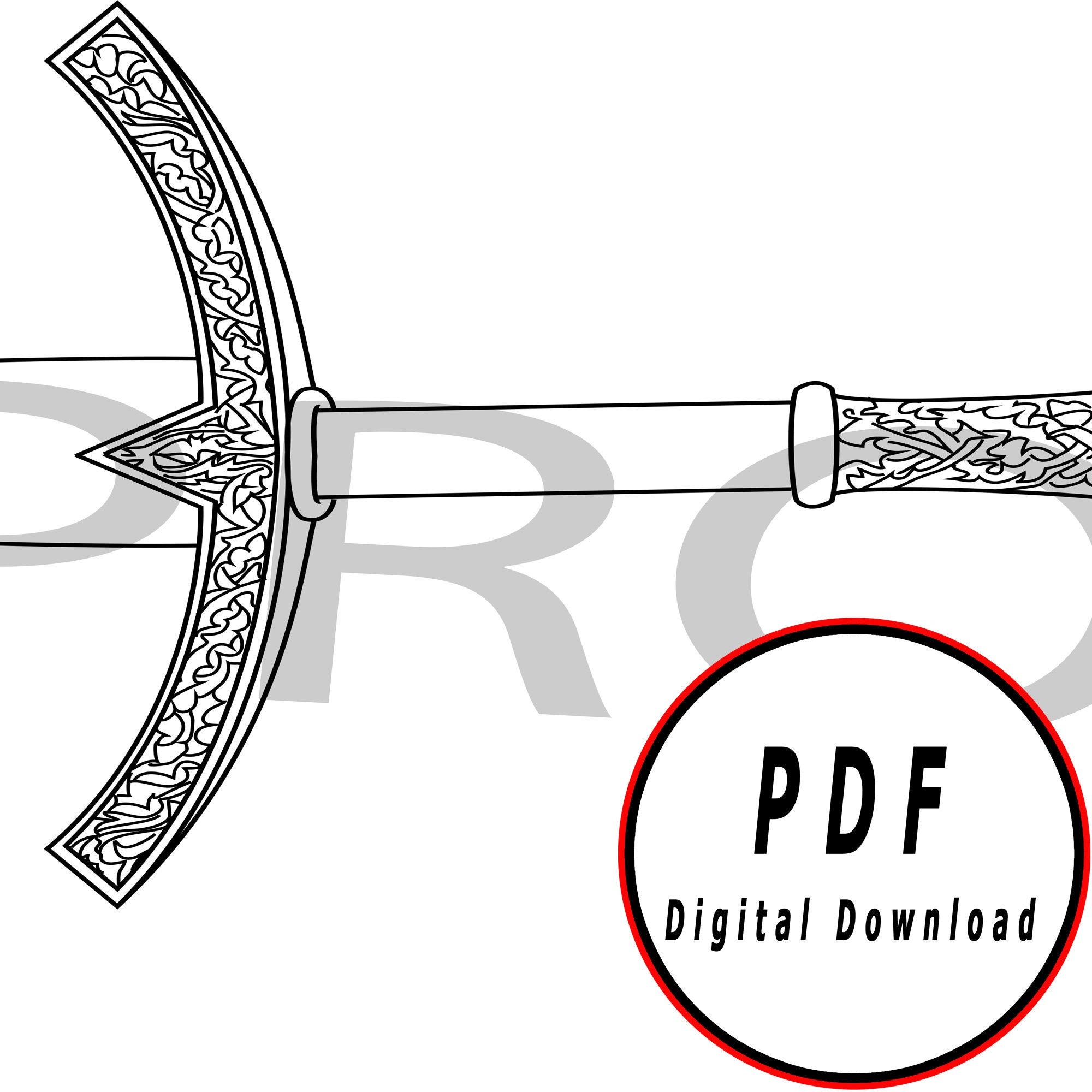 Witch Sword DIY Template Pattern Blueprint DIY Pdf Digital - Etsy