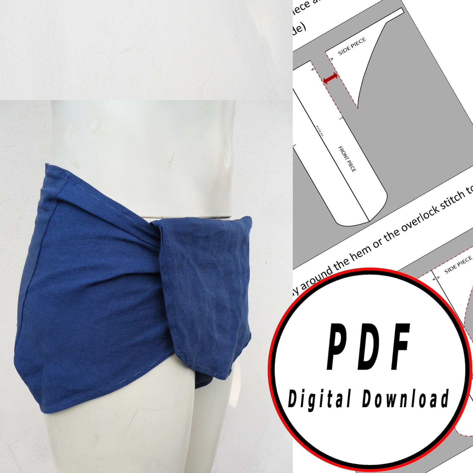 Roman Subligaculum Slip Underwear Diy Tutorial Pattern - Etsy