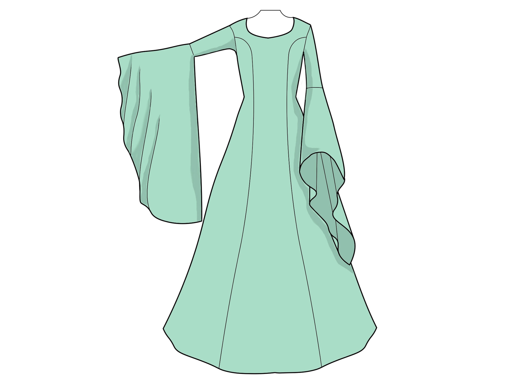 DIY Elvish Basic Dress Fantasy Medieval Elf Template Pattern - Etsy