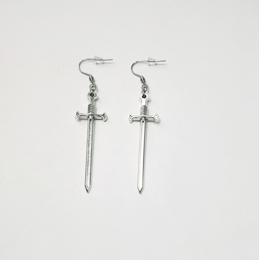 3D Medieval Swords Earrings Excalibur/anduril Knight Templar - Etsy