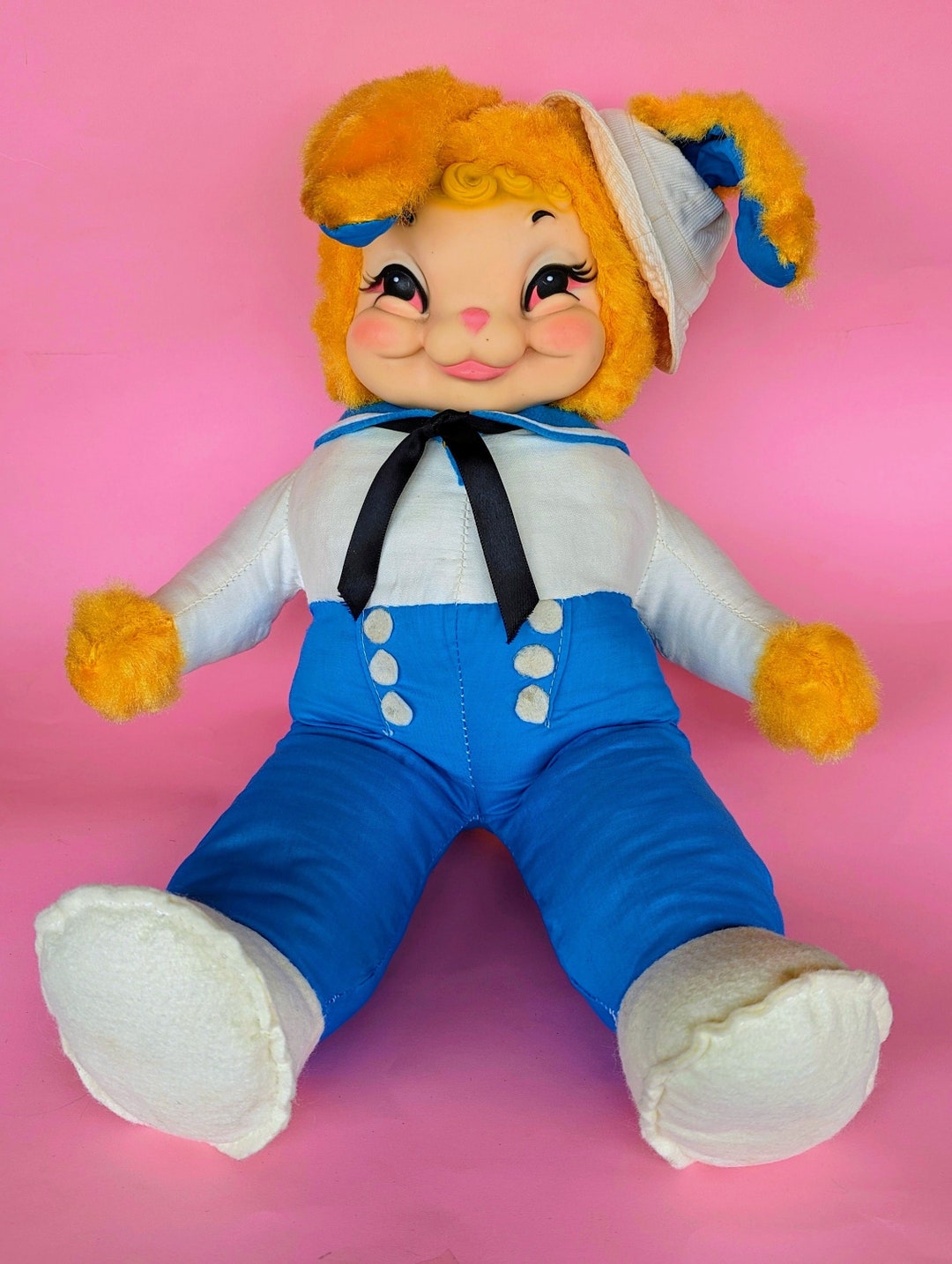 Rushton Rubber Face Bunny Sailor Kitsch Vintage Plush Toy Doll - Etsy