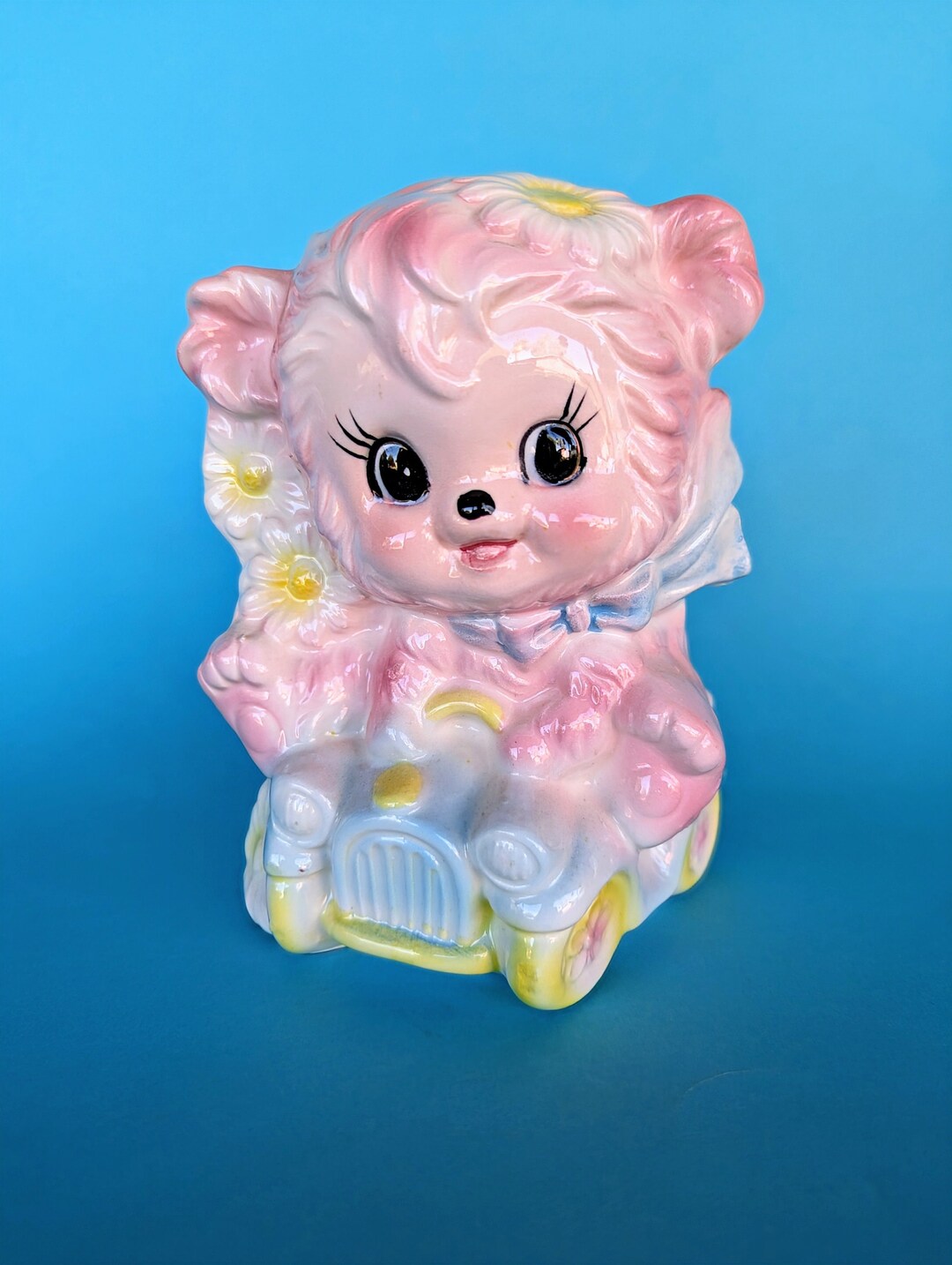 Rubens Original Pink Bear Riding a Car Made in Japan - Etsy