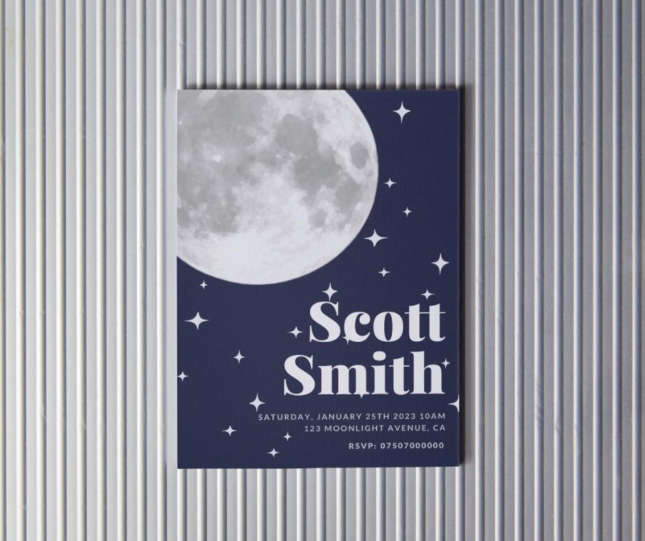 Printable Moon Invitation Template - Etsy