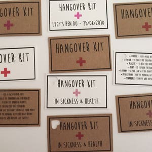 Hangover Kits, Survival Kits, Wedding Favours, Hen Do Gifts, Hen Party ...