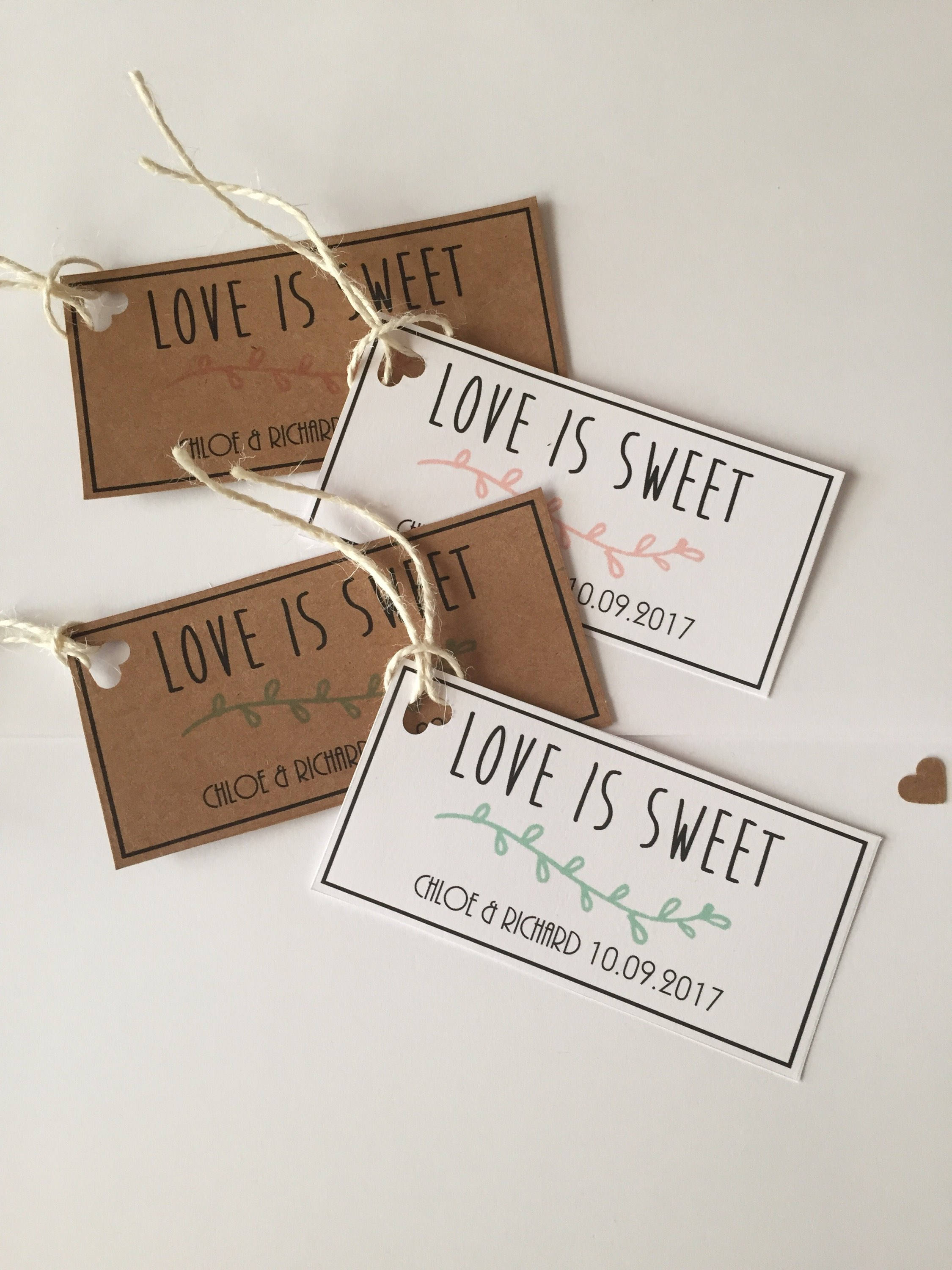 Love is Sweet Tags Wedding Favour Tags Wedding Stationary | Etsy