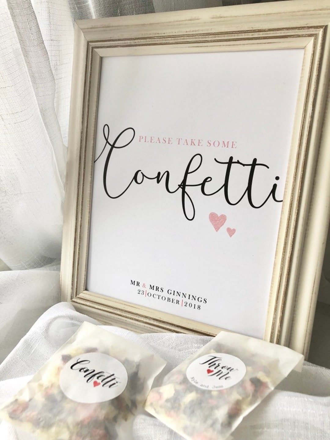 Confetti Sign, Wedding Confetti Sign, Personalised Wedding Signs, A4 ...