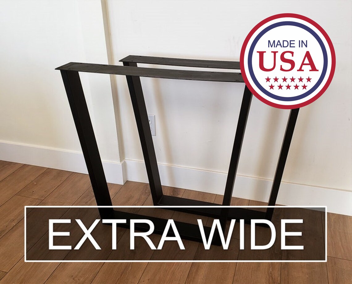 Extra Wide Table Legs Pair Metal Table Legs Trapezoid - Etsy