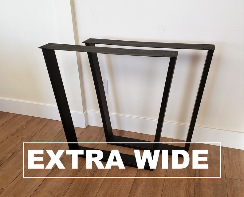 Extra Wide Table Legs Pair Metal Table Legs Trapezoid | Etsy