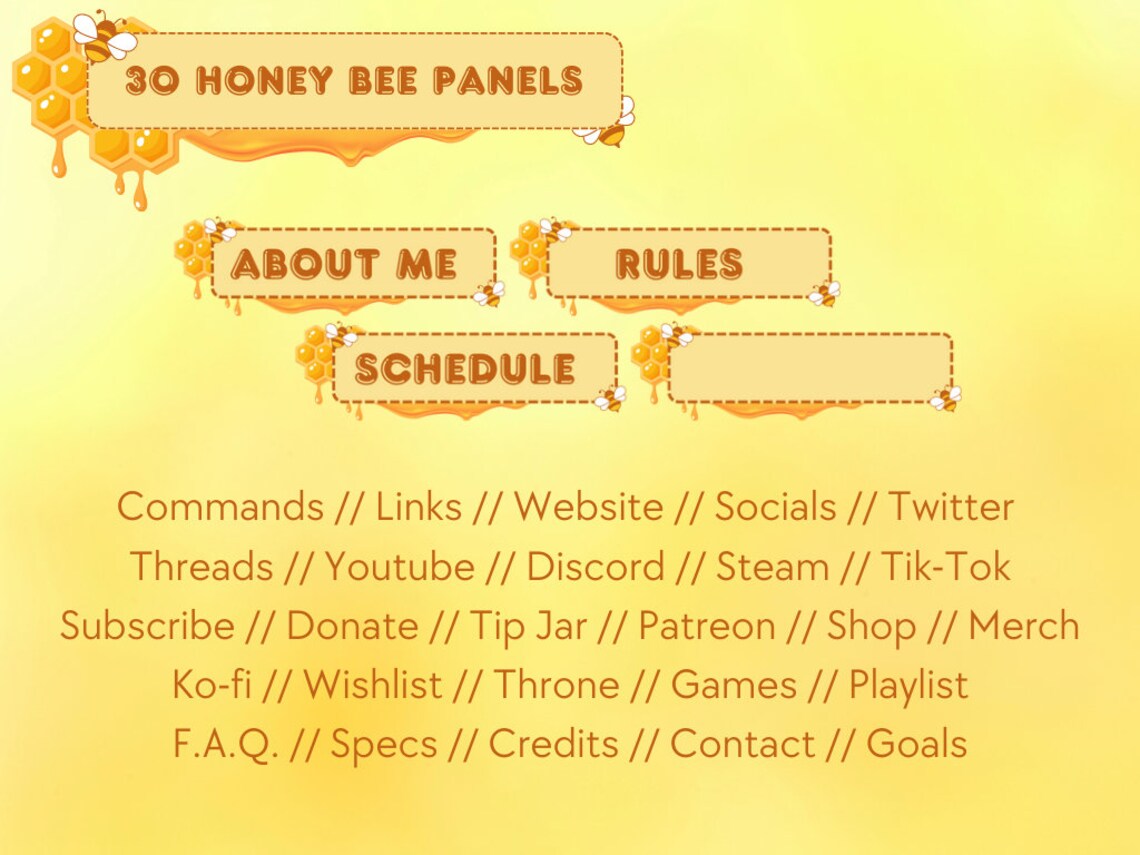 ANIMATED Honey Bee Overlay Package for Twitch, Youtube and Discord ...