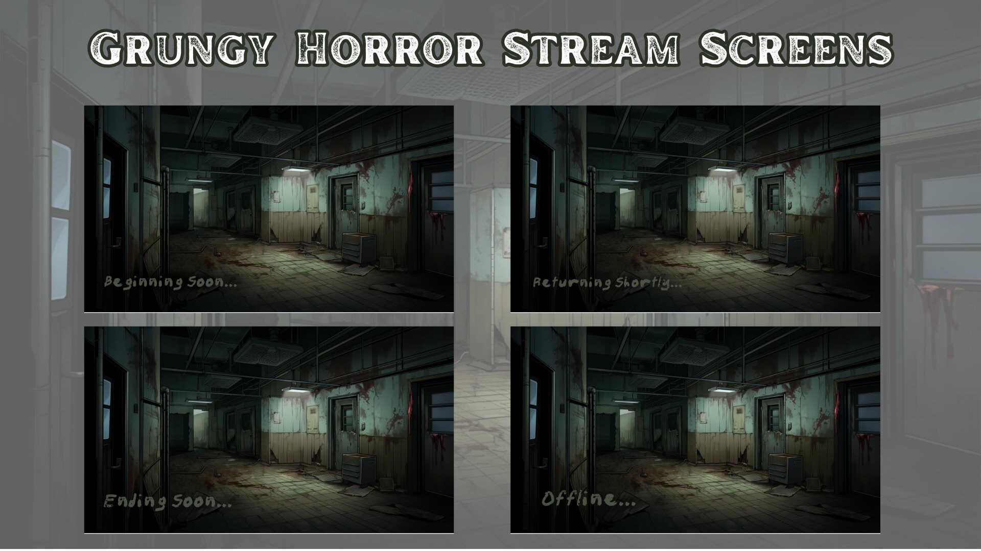 ANIMATED Grungy Horror Stream Screens // Creepy Twitch Screens ...
