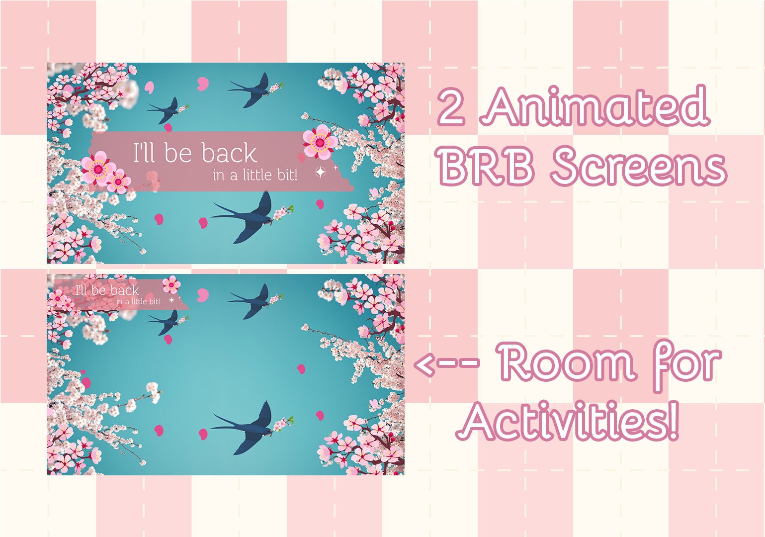 ANIMATED Sweet Sakura Blossom Overlay Set for Twitch, Youtube, Discord ...