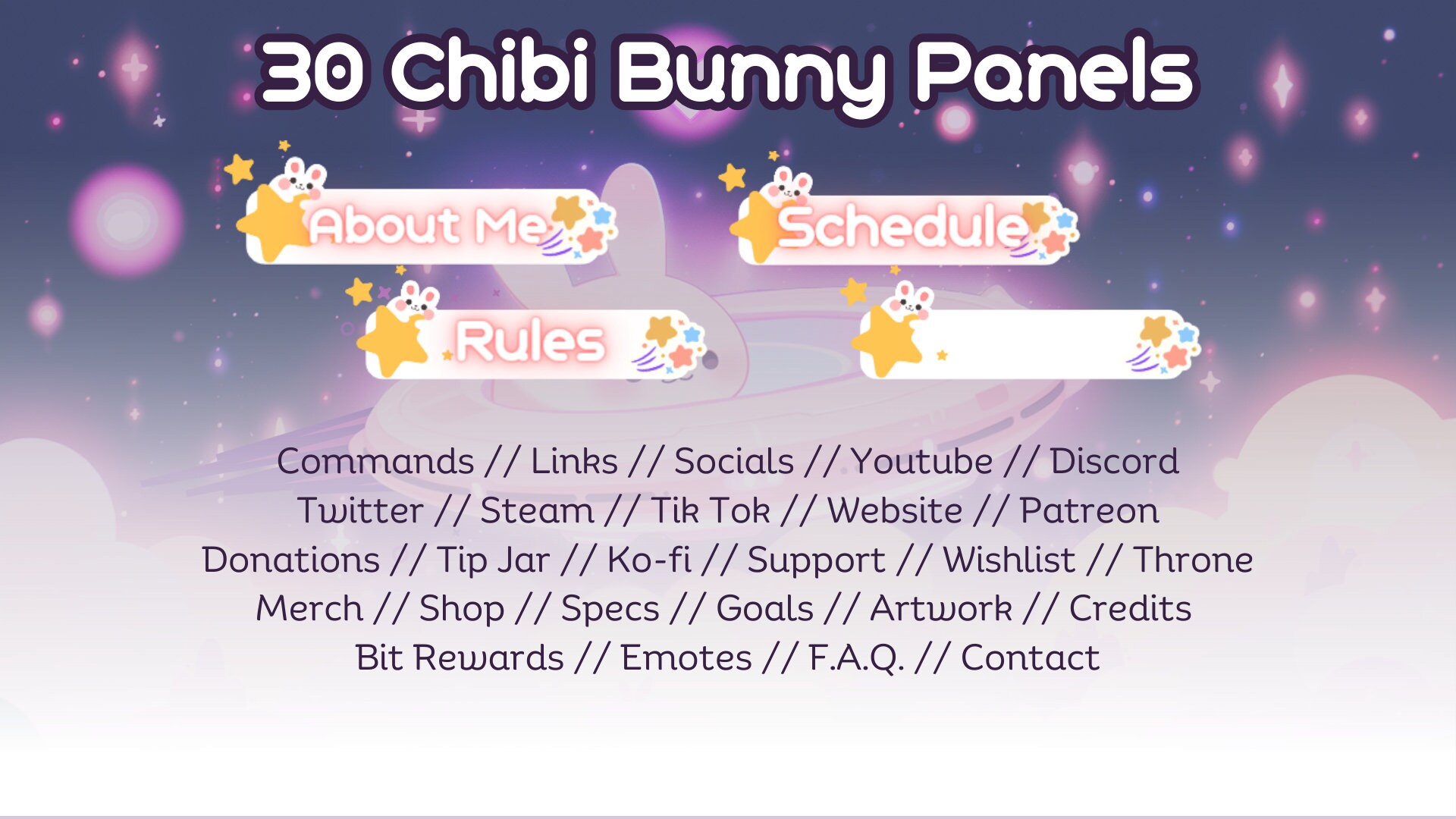 ANIMATED Kawaii Chibi Space Bunny Overlay // Celestial Overlay // Cute ...